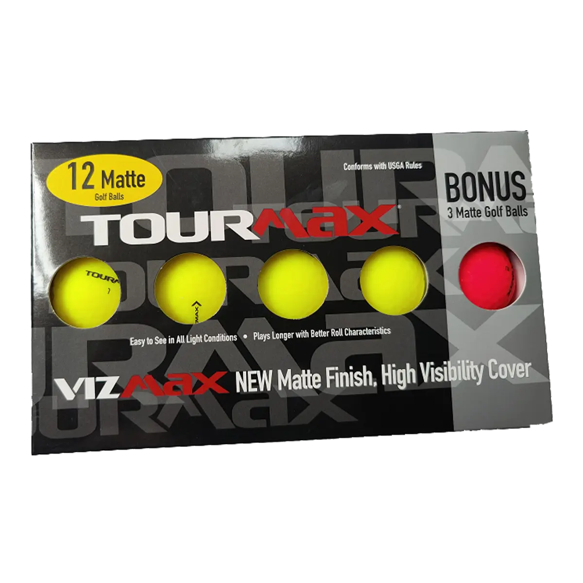 VizMax Balls w/Bonus Sleeve - TourMax Golf